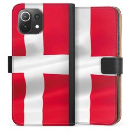 DeinDesign Xiaomi Mi 11 Lite 5G Handy Klapph&uuml;lle Handyh&uuml;lle aus Kunst Leder schwarz Flip Case Denmark Flag Sideflip mit langer Lasche