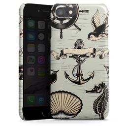DeinDesign iPhone SE (2020) Handy Premium Case Smartphone Handyh&uuml;lle Schutzh&uuml;lle gl&auml;nzend Sailor Anchor Maritim Premium Case