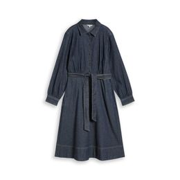 Tom Tailor Damen Loose Fit Jeanskleid mit G&uuml;rtel, blau, Uni, Gr. 38