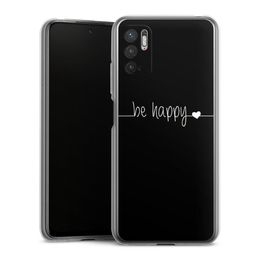 DeinDesign Xiaomi Redmi Note 10 5G Handy Silikon H&uuml;lle Case transparent Handyh&uuml;lle Happiness Statement Sayings Silikon Case