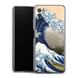 DeinDesign Xiaomi Redmi Note 10 5G Handy Silikon H&uuml;lle Case transparent Handyh&uuml;lle Katsushika Hokusai Die Gro&szlig;e Welle Vor Kanagawa Kunst Silikon Case