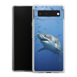 DeinDesign Google Pixel 6 Handy Silikon H&uuml;lle Case transparent Handyh&uuml;lle Ocean Shark Fish Silikon Case