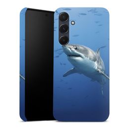 DeinDesign Galaxy A55 5G Handy Premium Case Smartphone Handyh&uuml;lle Schutzh&uuml;lle gl&auml;nzend Ocean Shark Fish Premium Case