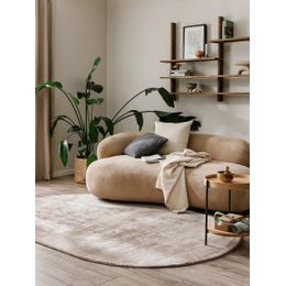 benuta Pure Viskoseteppich Nela Taupe 150x230 cm - Moderner Kurzflor-Teppich f&uuml;r Wohnzimmer