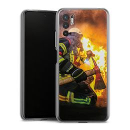 DeinDesign Xiaomi Redmi Note 10 5G Handy Silikon H&uuml;lle Case transparent Handyh&uuml;lle Life Saver Fire Fighters Fire Silikon Case