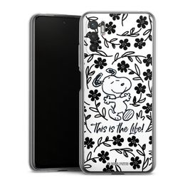 DeinDesign Xiaomi Redmi Note 10 5G Handy Silikon H&uuml;lle Case transparent Handyh&uuml;lle Peanuts Flowers Snoopy Silikon Case