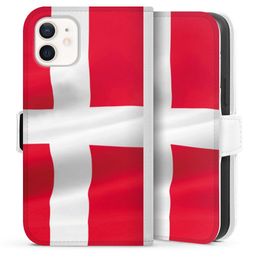 DeinDesign iPhone 12 mini Handy Klapph&uuml;lle Handyh&uuml;lle aus Kunst Leder wei&szlig; Flip Case Denmark Flag Sideflip mit Lasche