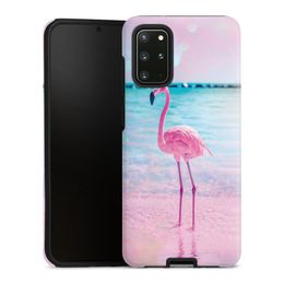 DeinDesign Galaxy S20 Plus Handy Panzer Handyh&uuml;lle robuste Outdoor H&uuml;lle Schutzh&uuml;lle matt Beach Tropical Flamingo Tough Case