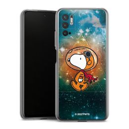 DeinDesign Xiaomi Redmi Note 10 5G Handy Silikon H&uuml;lle Case transparent Handyh&uuml;lle Official Licensed Product Snoopy Astronaut Silikon Case