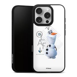 DeinDesign iPhone 16 Pro Handy Premium Silikon H&uuml;lle Handyh&uuml;lle schwarz Case Frozen Olaf Disney Frozen 2 Silikon Premium Case