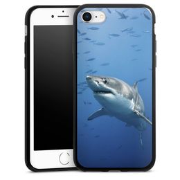 DeinDesign iPhone 8 Handy Slim Case extra d&uuml;nn Silikon Handyh&uuml;lle schwarz H&uuml;lle Ocean Shark Fish Silikon Slim Case
