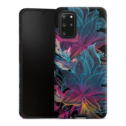 DeinDesign Galaxy S20 Plus Handy Panzer Handyh&uuml;lle robuste Outdoor H&uuml;lle Schutzh&uuml;lle matt Colourful Flowers Neon Tough Case