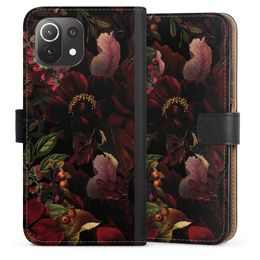 DeinDesign Xiaomi Mi 11 Lite 5G Handy Klapph&uuml;lle Handyh&uuml;lle aus Kunst Leder schwarz Flip Case Flowers Meadow Utart Sideflip mit langer Lasche