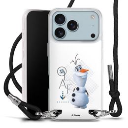DeinDesign iPhone 17 Pro Handy Carry Case H&uuml;lle mit Band Handykette zum Umh&auml;ngen schwarz Frozen Olaf Disney Frozen 2 Carry Case