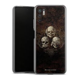 DeinDesign Xiaomi Redmi Note 10 5G Handy Silikon H&uuml;lle Case transparent Handyh&uuml;lle Gothic Art Skulls Silikon Case