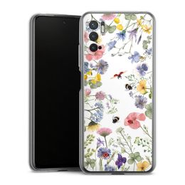 DeinDesign Xiaomi Redmi Note 10 5G Handy Silikon H&uuml;lle Case transparent Handyh&uuml;lle Flowers Bee Muster Silikon Case