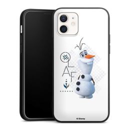DeinDesign iPhone 12 Handy Premium Silikon H&uuml;lle Handyh&uuml;lle schwarz Case Frozen Olaf Disney Frozen 2 Silikon Premium Case
