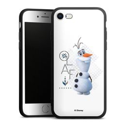 DeinDesign iPhone SE (2022) Handy Premium Silikon H&uuml;lle Handyh&uuml;lle schwarz Case Frozen Olaf Disney Frozen 2 Silikon Premium Case
