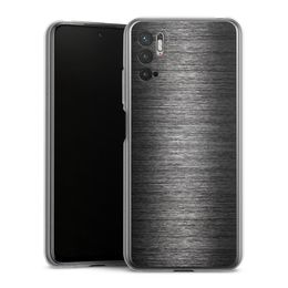 DeinDesign Xiaomi Redmi Note 10 5G Handy Silikon H&uuml;lle Case transparent Handyh&uuml;lle Anthracite Metallic Look Metal Silikon Case