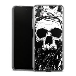 DeinDesign Xiaomi Redmi Note 10 5G Handy Silikon H&uuml;lle Case transparent Handyh&uuml;lle Totenkopf Skulls Halloween Silikon Case