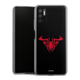 DeinDesign Xiaomi Redmi Note 10 5G Handy Silikon H&uuml;lle Case transparent Handyh&uuml;lle Spiderman Logo Marvel Silikon Case