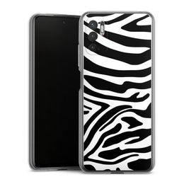DeinDesign Xiaomi Redmi Note 10 5G Handy Silikon H&uuml;lle Case transparent Handyh&uuml;lle Animal Look Zebra Animal Print Silikon Case