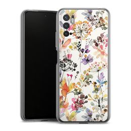 DeinDesign Xiaomi Redmi Note 10 5G Handy Silikon H&uuml;lle Case transparent Handyh&uuml;lle Pastel Flower Muster Silikon Case