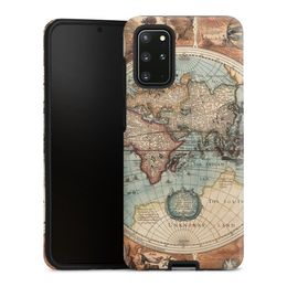 DeinDesign Galaxy S20 Plus Handy Panzer Handyh&uuml;lle robuste Outdoor H&uuml;lle Schutzh&uuml;lle matt Vintage Map World Map Tough Case
