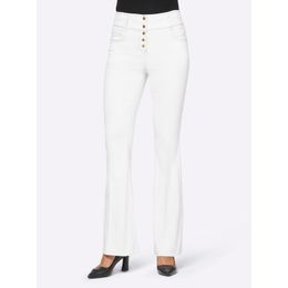Heine Damen Bootcut-Jeans, Wei&szlig;, Gr. 24, Bootcut, Material: Baumwolle