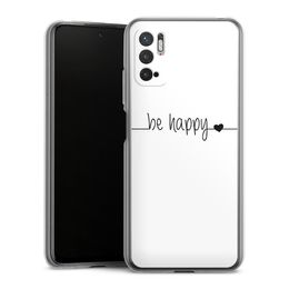 DeinDesign Xiaomi Redmi Note 10 5G Handy Silikon H&uuml;lle Case transparent Handyh&uuml;lle Statement Happiness Sayings Silikon Case