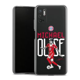 DeinDesign Xiaomi Redmi Note 10 5G Handy Silikon H&uuml;lle Case transparent Handyh&uuml;lle Fc Bayern M&uuml;nchen Michael Olise Official Licensed Product Silikon Case