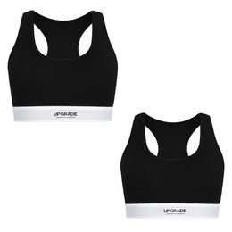 Castore 2er-Pack Logo Damen Schwarzer Sport-BH