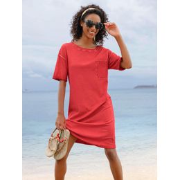 Heine Damen Jerseykleid, Rot, Gr. 40, Shirtkleider, 100% Baumwolle