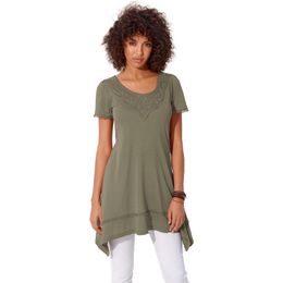 Heine Damen Longshirt, Gr&uuml;n, Gr. 40, T-Shirts, 100% Baumwolle