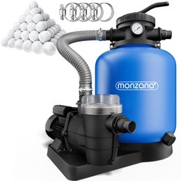 Monzana Sandfilteranlage 13200 L/h inkl 1200gr Filterb&auml;llen und XXL Tank