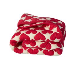 Rice Kinder-Steppdecke aus Baumwolle mit Muster Herz-Muster Creme/Rot - 95 x 75 x 2 cm skandinavische Deko Online Shop