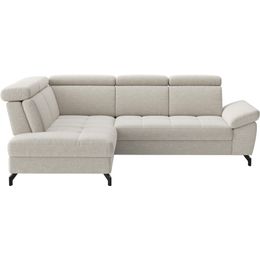 Sit & More Ecksofa SIT & MORE, B:254cm H:84cm T:197cmnature, 100% Polyester, Wohnzimmer, Sofas, "Vanity; L-Form, B. 254 cm", Inkl.Sitz-,Kopf-und