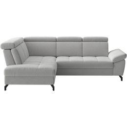 Sit & More Ecksofa SIT & MORE, B:254cm H:84cm T:197cmsilber, 100% Polyester, Wohnzimmer, Sofas, "Vanity; L-Form, B. 254 cm", Inkl.Sitz-,Kopf-und