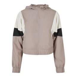 Urban Classics Damen Outdoorjacke "Urban Classics Damen Ladies Short 3-Tone Crinkle Jacket"duskrose, sandwei&szlig;, schwarz, Gr. 5XL, unifarben, 100%