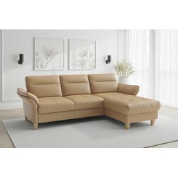 Sit & More Ecksofa SIT & MORE, B:230cm H:90cm T:164cmcappuccino, Wohnzimmer, Sofas, "Pamela L-Form, Leder, B: 218 und 230 cm", optional Armteilverstellung,