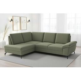 Sit & More Ecksofa SIT & MORE, B:249cm H:89cm T:190cmolive, 95% Polyester, 5% Polyamid, Wohnzimmer, Sofas, "Chelsea L-Form, B: 264 cm, mit Armteil-&