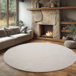 Teppich, H:7mm &Oslash;:160cmcreme, Ayyildiz Teppiche, Wohnzimmer, Teppiche, "HELIX 2200 , auch als L&auml;ufer und Rund erh&auml;ltlich", 3D-Effekt durch