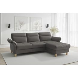 Sit & More Ecksofa SIT & MORE, B:230cm H:90cm T:164cmmocca, Wohnzimmer, Sofas, "Pamela L-Form, Leder, B: 218 und 230 cm", optional Armteilverstellung,