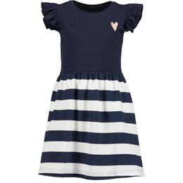Blue Seven M&auml;dchen Jerseykleid "M&auml;dchen Kleid gestreift"5950, nachtblau, Gr. 128, 95% Baumwolle, 5% Elasthan, Kleider