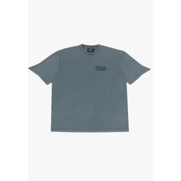 DROPSIZE Herren T-Shirt "Dropsize HEAVY OVERSIZE MIRRORED LOGO T-SHIRT"acid grau, Gr. XS, bedruckt, 100% Baumwolle, Shirts