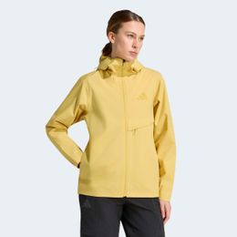 adidas terrex Damen Outdoorjacke "W MT 2L RAIN J", gelb, Gr. XXL, Obermaterial: 100% Polyester, Jacken, f&uuml;r Erwachsene, mit sportlichem Stil, aus