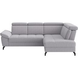 Sit & More Ecksofa SIT & MORE, B:254cm H:84cm T:197cmsilber, 100% Polyester, Wohnzimmer, Sofas, "Vanity; L-Form, B. 254 cm", Inkl.Sitz-,Kopf-und