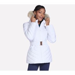 Skechers Damen Winterjacke "ON-THE-GO BELTED PARKA", wei&szlig;, Gr. L, Obermaterial: 100% Polyester, Jacken, mit G&uuml;rtel, aus GO SHIELD Cozy Fit-Material