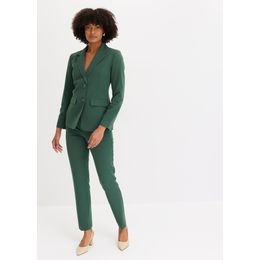 bonprix Damen Hosenanzug "Hosenanzug 2-tlg"schattengr&uuml;n (l&auml;nge: regul&auml;r), Gr. 40, gepflegt, unifarben, Web, Obermaterial: 80% Polyester, 15% Viskose,