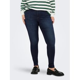 Only CARMAKOMA Damen Skinny-fit-Jeans "CARTHUNDER LIFE P UP REG SK DNM BJ367", blau, Gr. 46, unifarben, Denim/Jeans, Obermaterial: 53% Viskose, 29%
